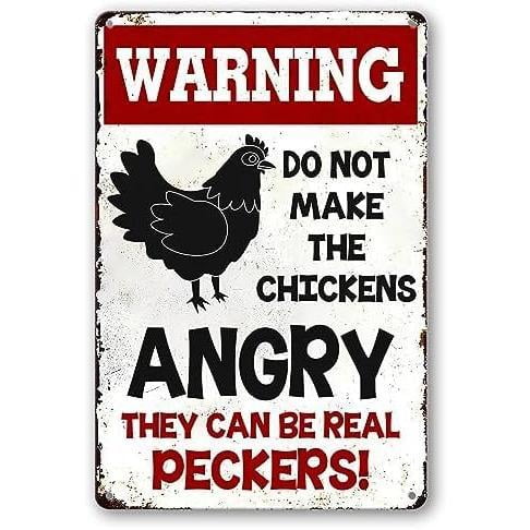 8*12inchs Chicken Coop Signs Warning Do Not Make The Chickens Angry Tin ...
