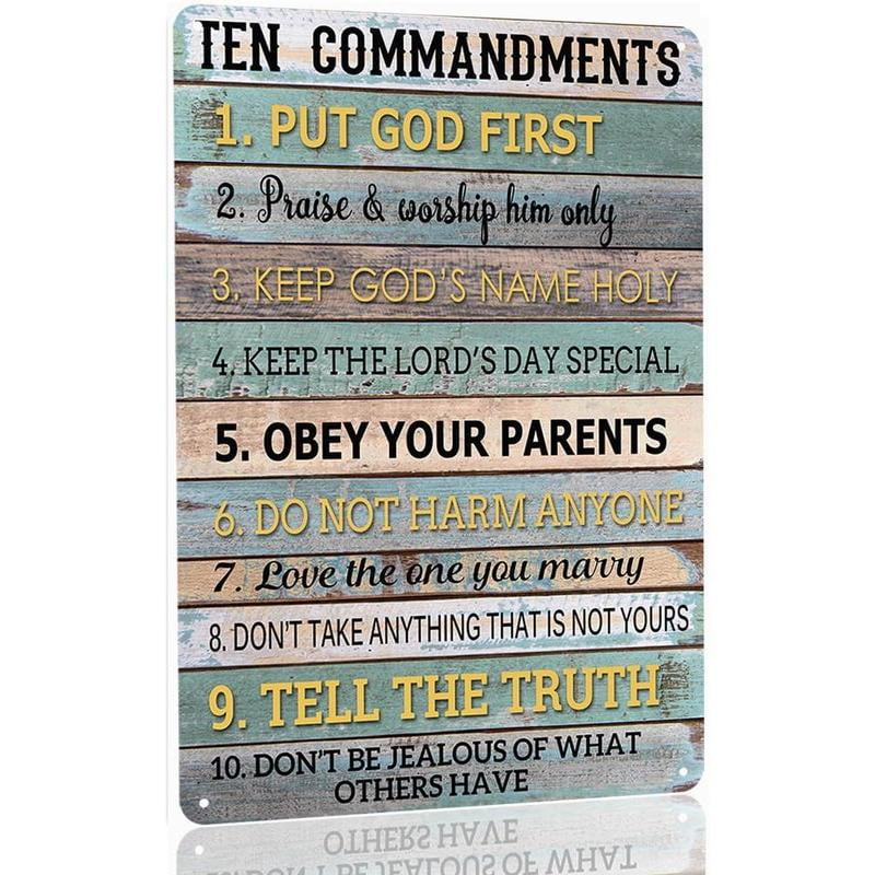 8*12inchs The Ten Commandments Metal Tin Sign 10 Commandments Wall Art ...