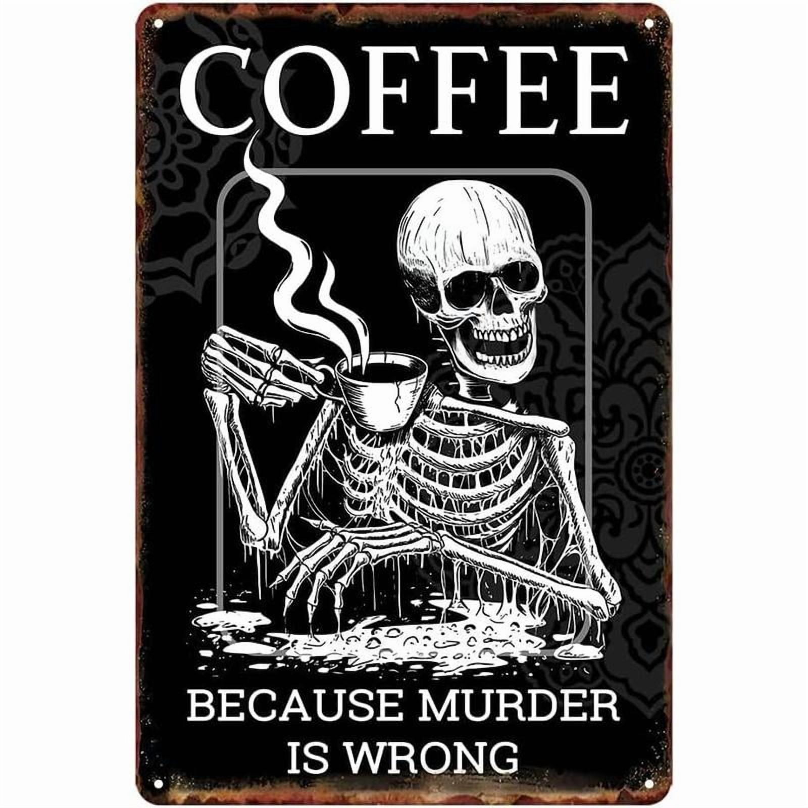8*12inchs Vintage Retro Skull Metal Tin Signs - Funny Skeleton Wall ...