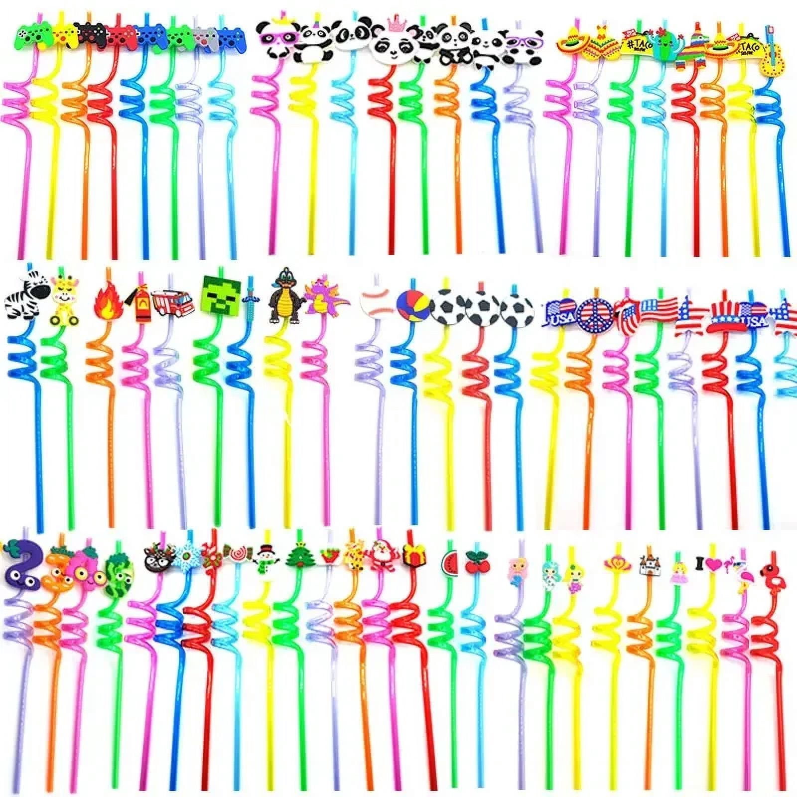 8/12pcs 26cm Christmas/game Machine/car/sea AnimalsStraw Reusable ...