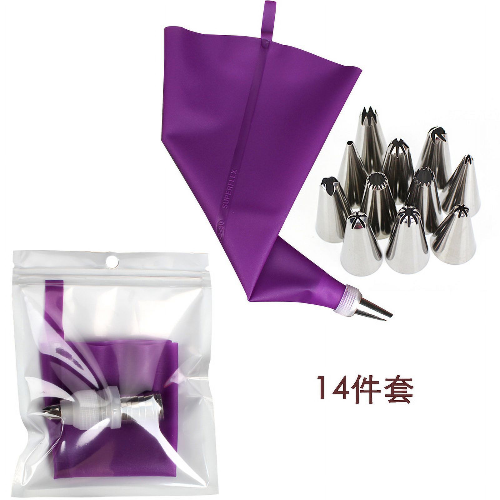 8/14/50pcs Purple Silicone Pastry Bags Tips Kitchen DIY Cake Icing ...