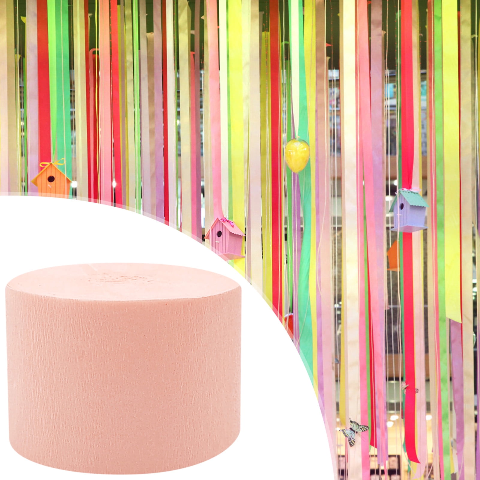 8/15 Roll Bright Crepe Paper, Portable Solid Color Roll, DIY Long Crepe ...