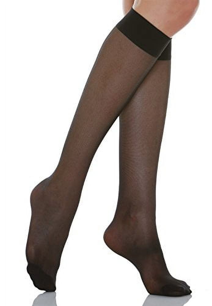8-15 mmHg Lite Compression Knee High Stockings, Graduated Compression & Support Hosiery Fine ...