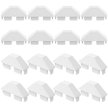 Grusce 8/16Pcs Vinyl Picket Fence Cap Dog Eared Style White Vinyl Fence ...