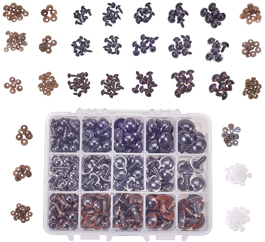 8-16mm 548pcs Plastic Safety Eyes 3 color Craft Safety Eyes with ...