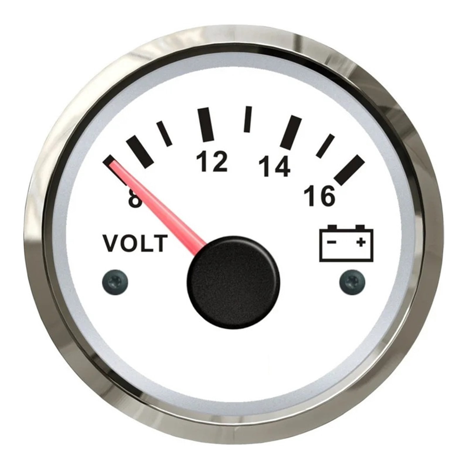 8-16v Display Volt Meters 52mm Black Voltmeters Voltage Gauges With Red ...