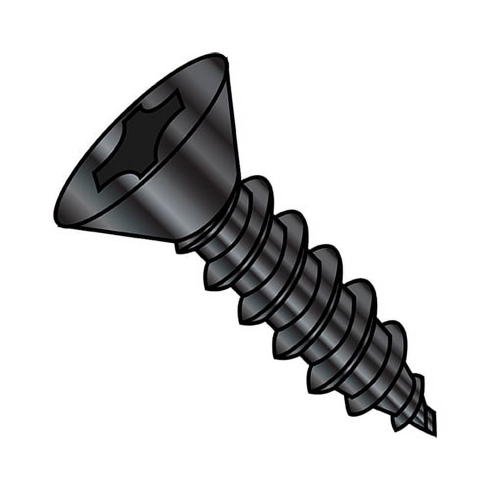 8-18X1/2 Phillips Flat Self Tapping Screw Type A B Fully Threaded Black ...