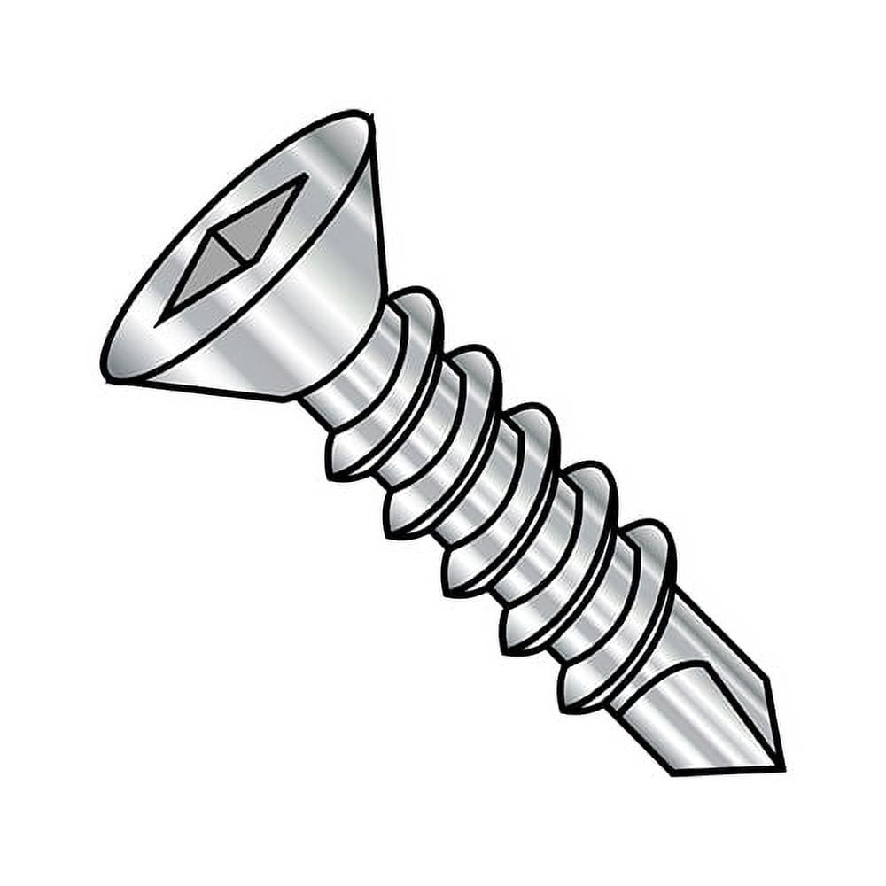 8-18X1 Square Recess Flat Head Self Drilling Screw Full Thread 410 ...