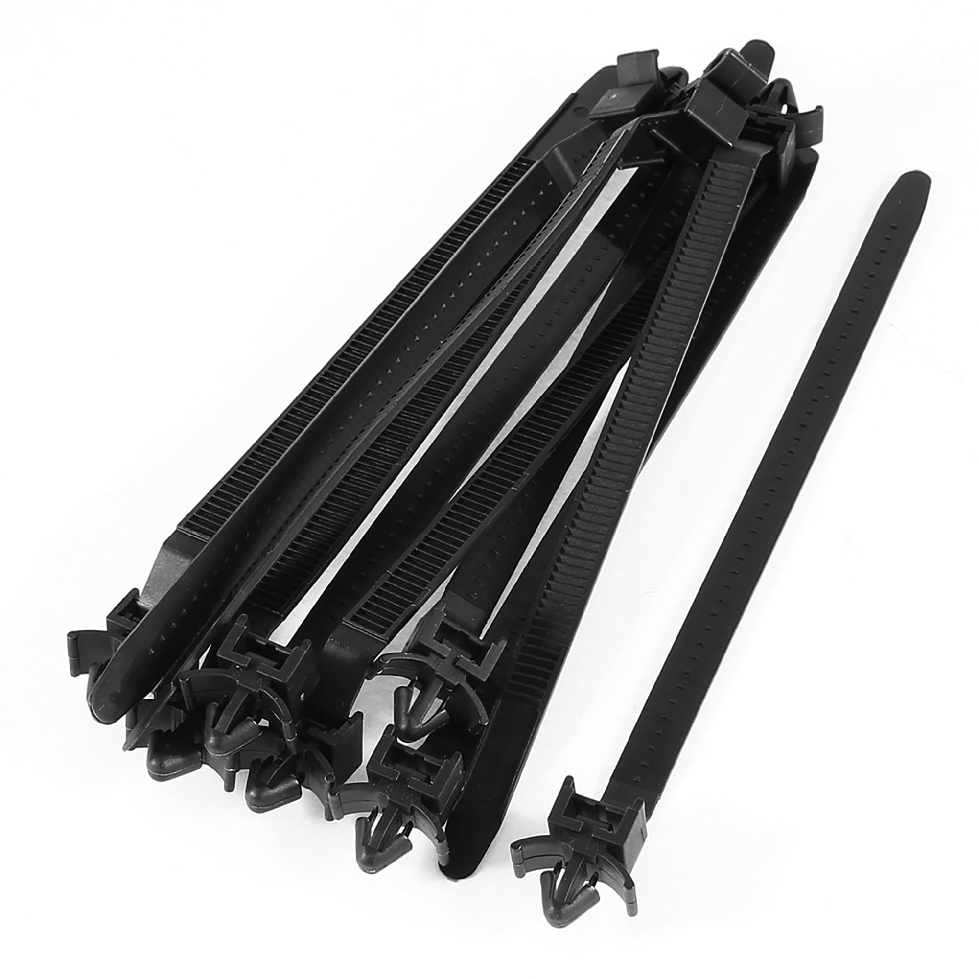 8.1mm Width Adjustable Black Nylon Auto Winged End Push Mount Cable Zip ...