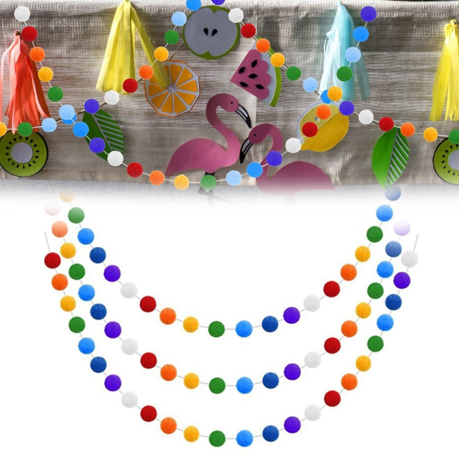 8.2 Ft 30 Balls,Rainbow PomPom Garland Pride Month Decorations, Cute ...
