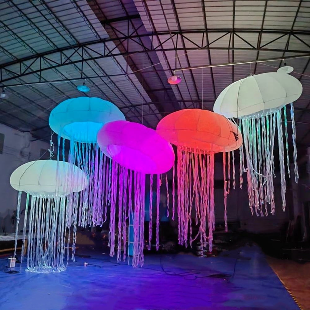 8.2 ft Inflatable LED Color Changing Hanging Jellyfish Light for Party ...