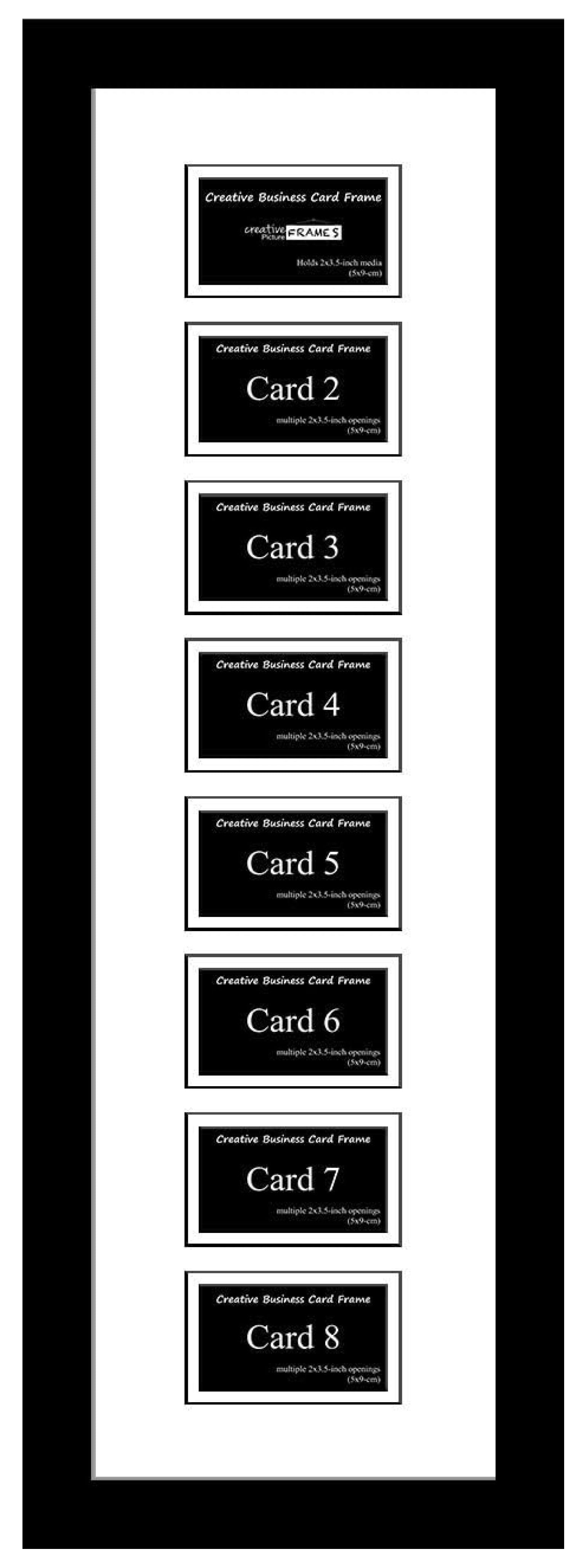 8-2" x 3.5" Opening Black Business Card Frame with 8" x 26" Double ...
