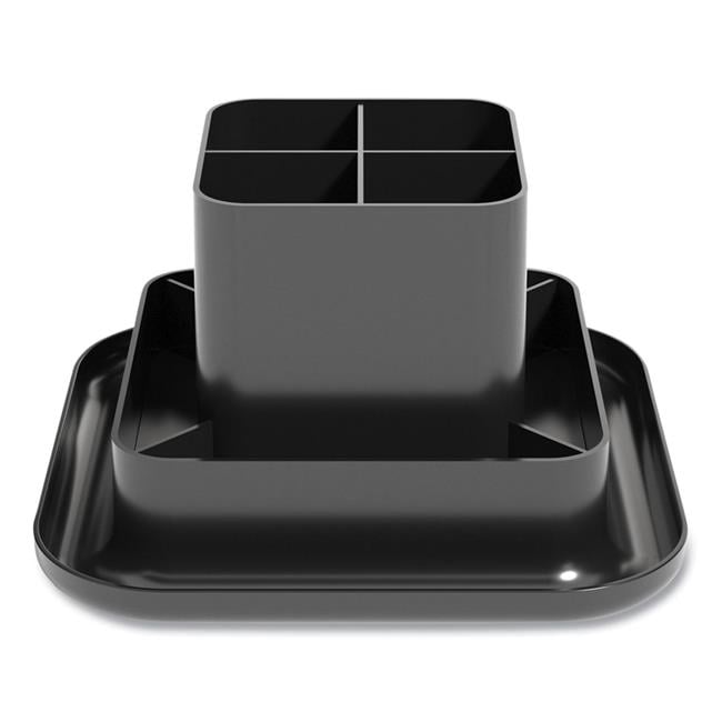 8.2 x 5.4 in. 9-Compartment Plastic Rotating Organizer, Black - Walmart.com