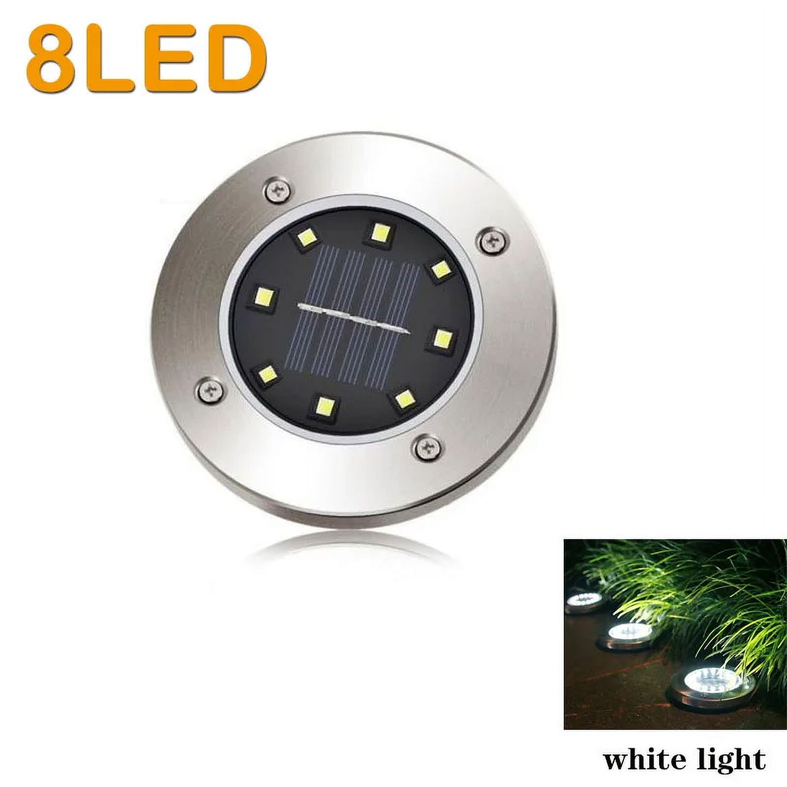 8/20LED Solar Power Disk Light Outdoor Garden Solar Underground Light ...