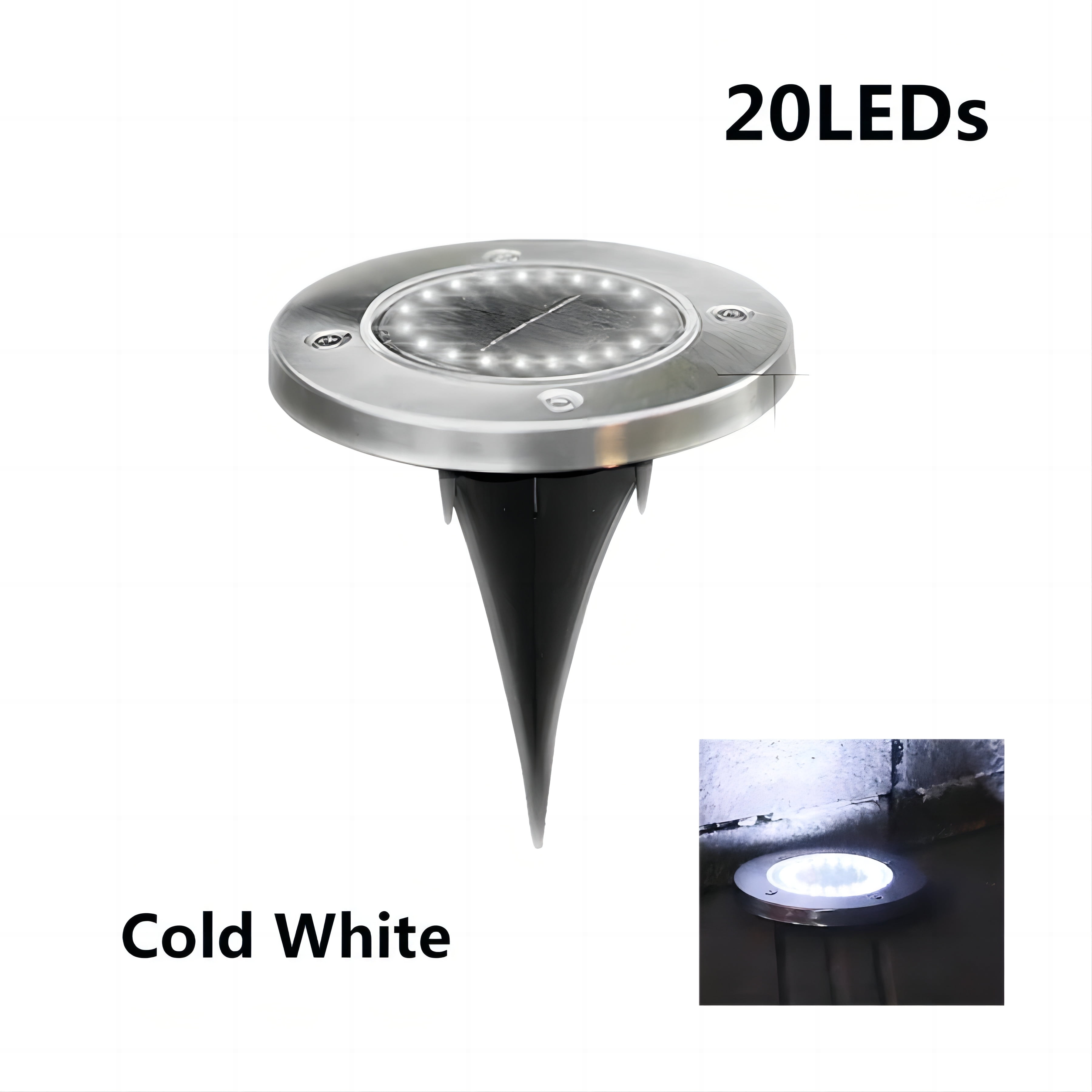 8/20LED Solar Power Disk Light Outdoor Garden Solar Underground Light ...