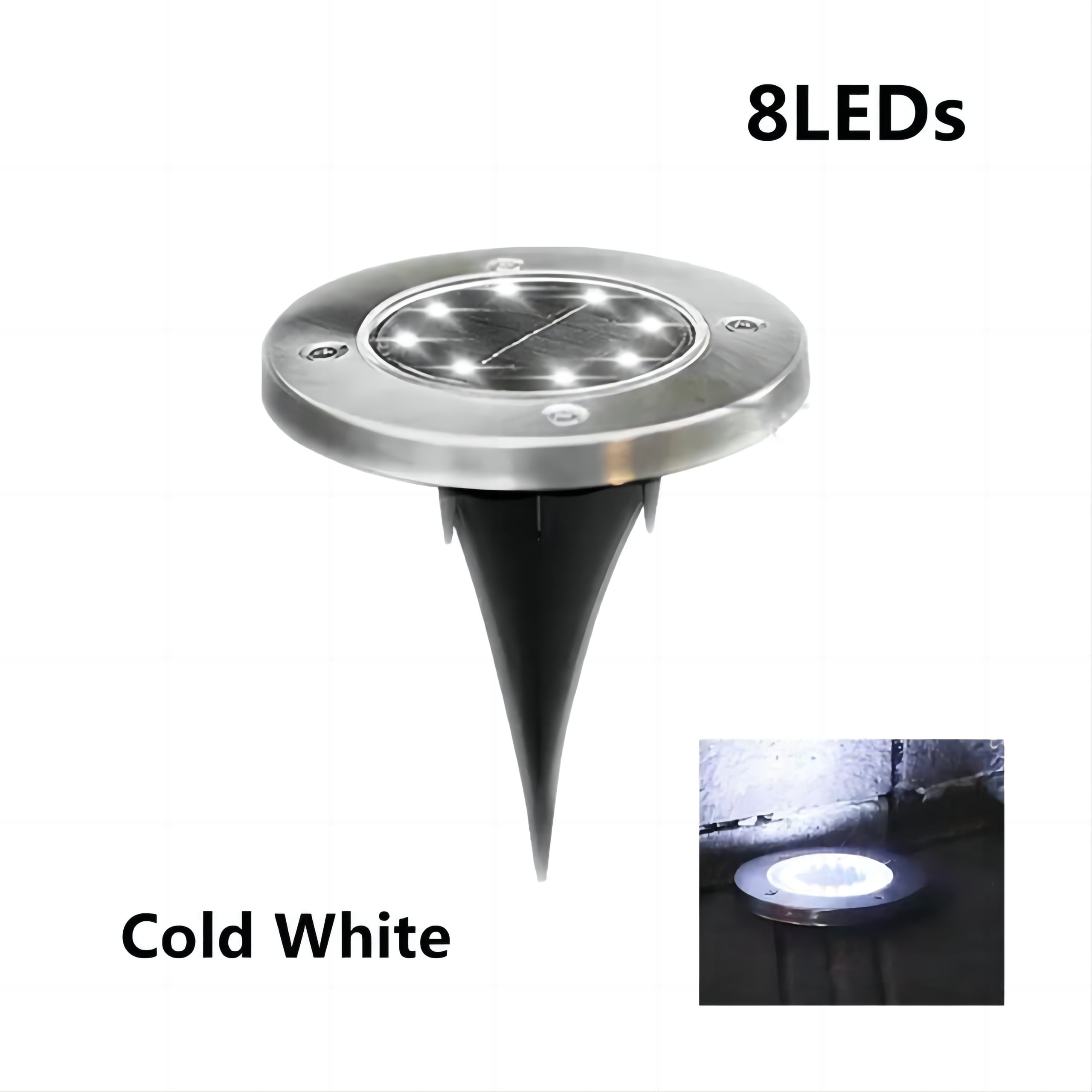 8/20LED Solar Power Disk Light Outdoor Garden Solar Underground Light ...