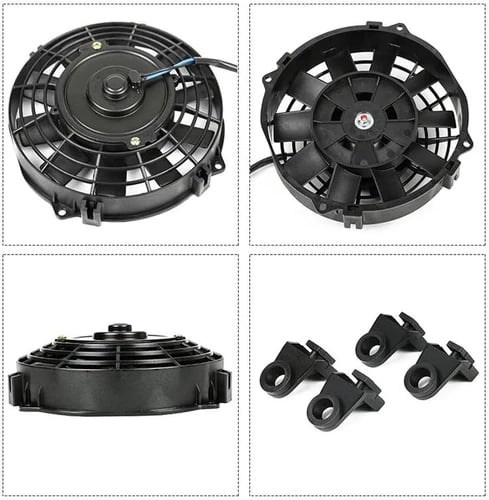 8'' 24V Black Cooling Fan Universal Air conditioning Electric Condenser ...