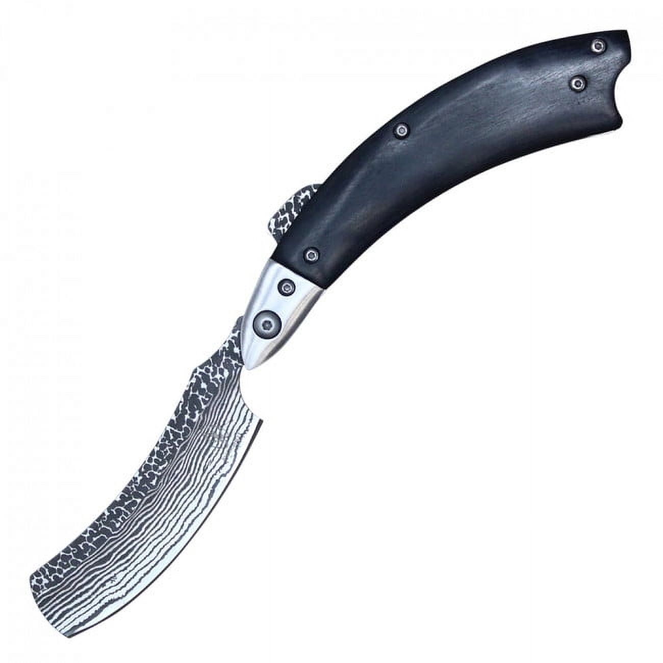 8.25" Buckshot Damascus Style Tactical Straight Razor Pocket Knife ...