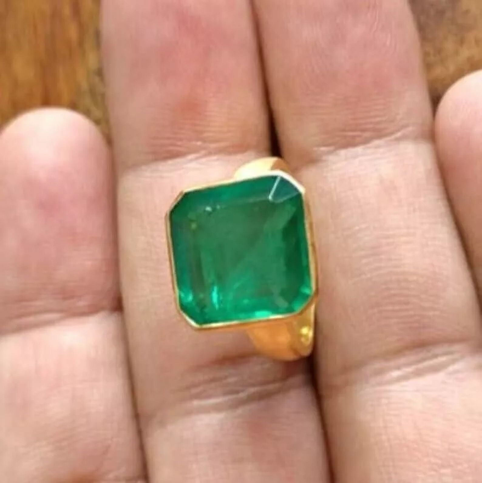 8.25 Carat Certified Natural Colombian Emerald Ring 925 Silver Emerald ...