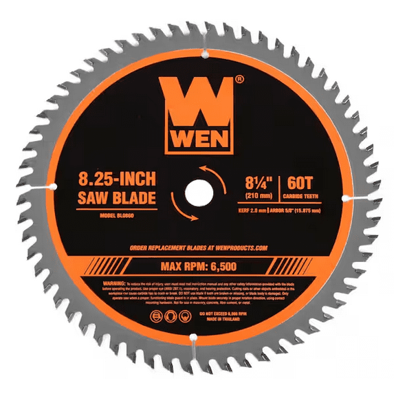 8.25 In. 60-Tooth Professional Woodworking Saw Blade Miter Table Fine ...