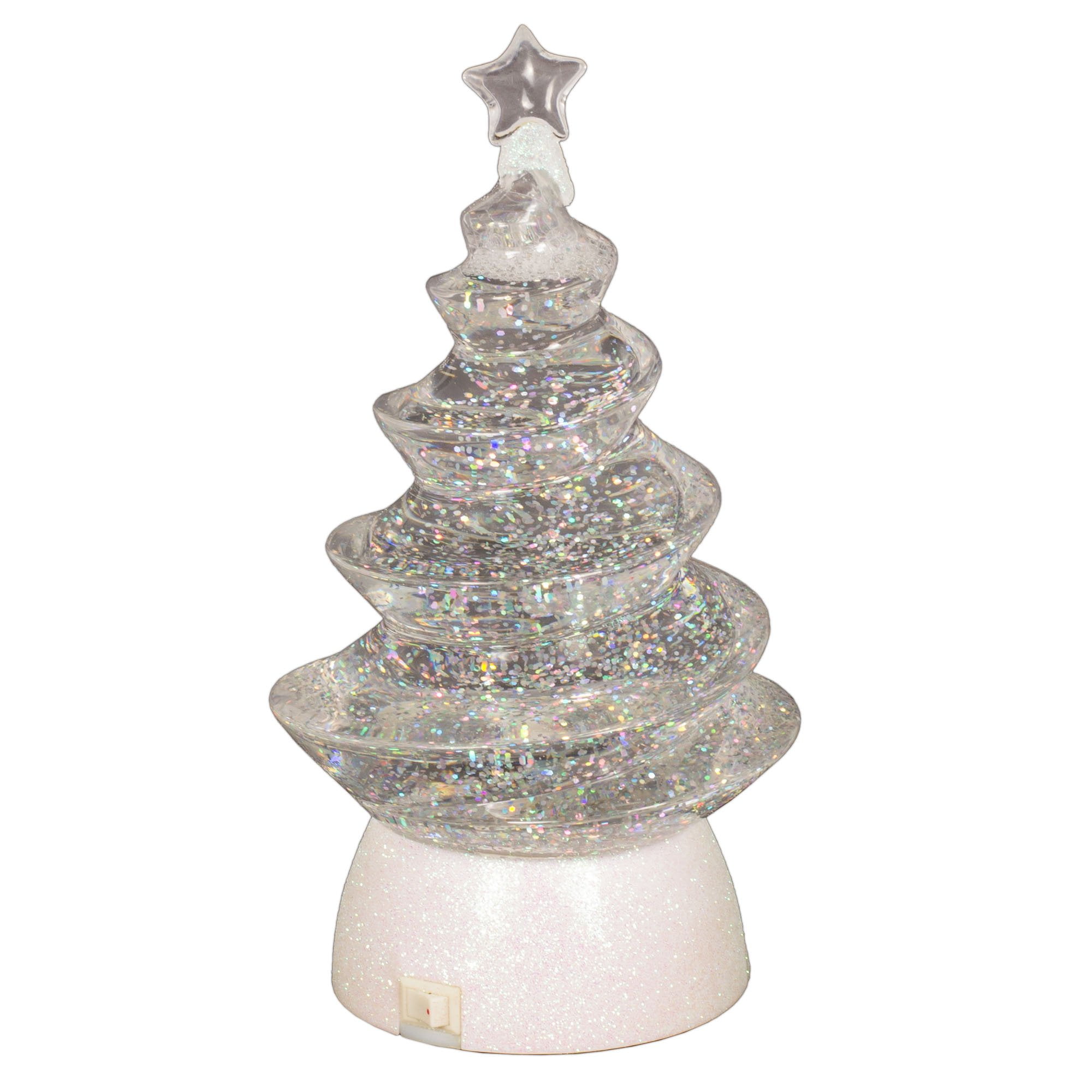 8" LED Light Snow Swirl Christmas Tree - Walmart.com