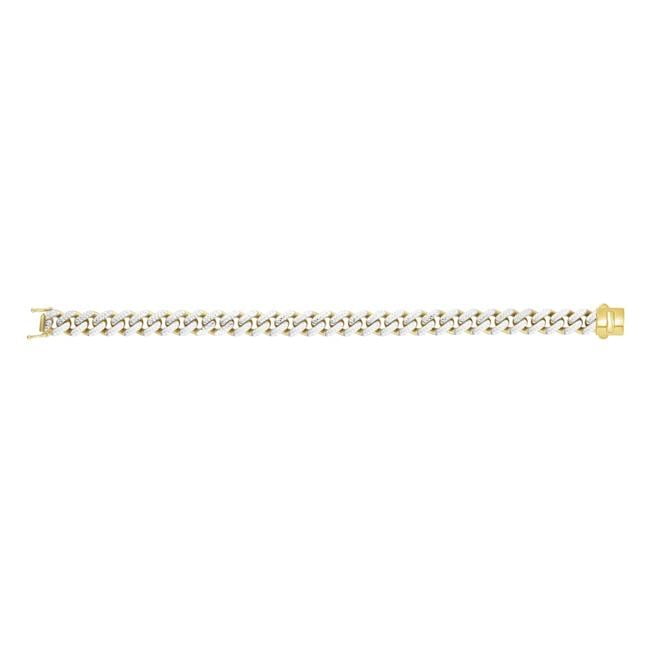8.25 in. 14K Yellow Gold Modern Lite Miami Cuban with Pave Chain & Box ...