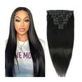 8" - 26" Hair Straight Clip in Hair Extensions Real Remy Thick Natural ...