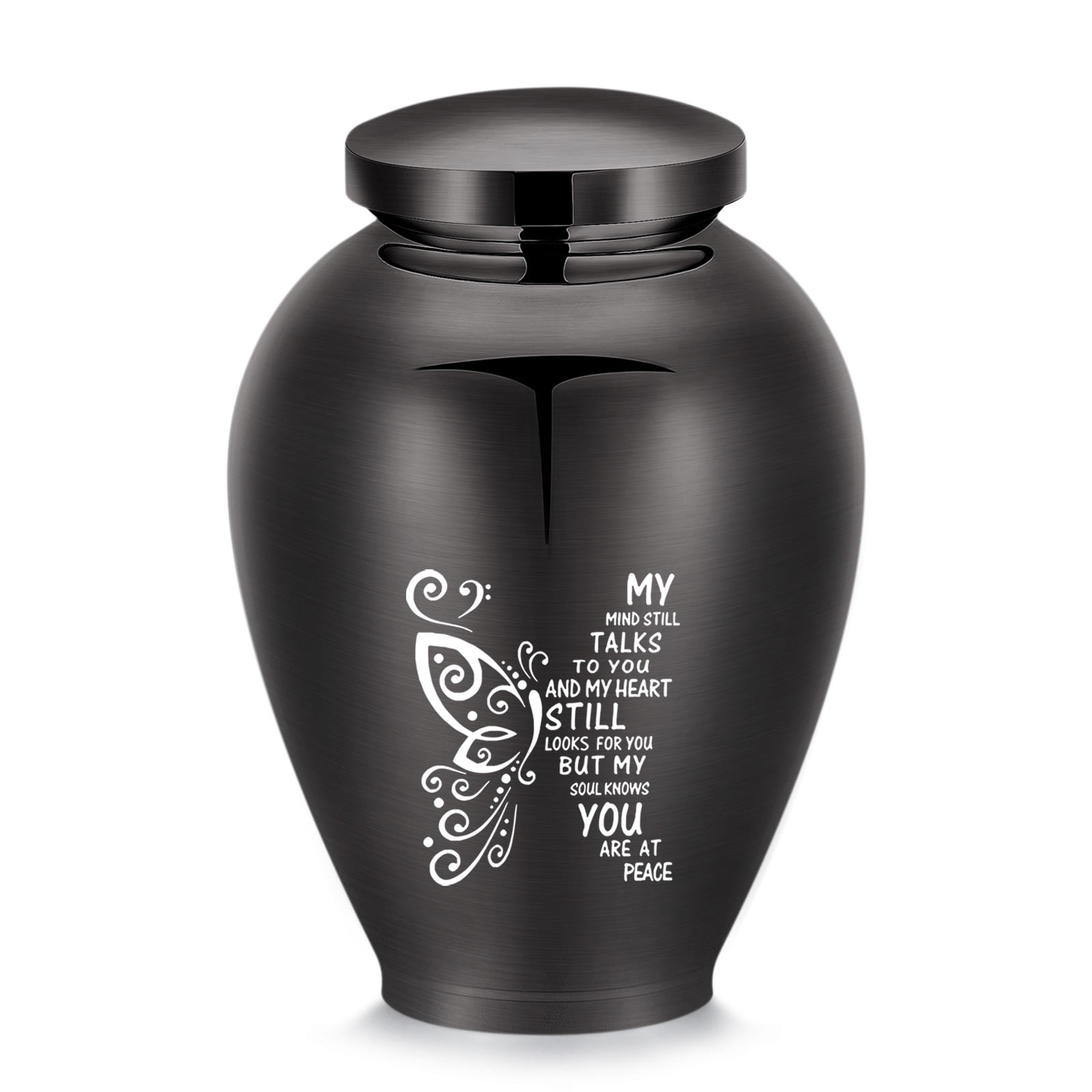 8.26 Inches Big Urns for Ashes Adult Female - Butterfly Decorative Urns ...