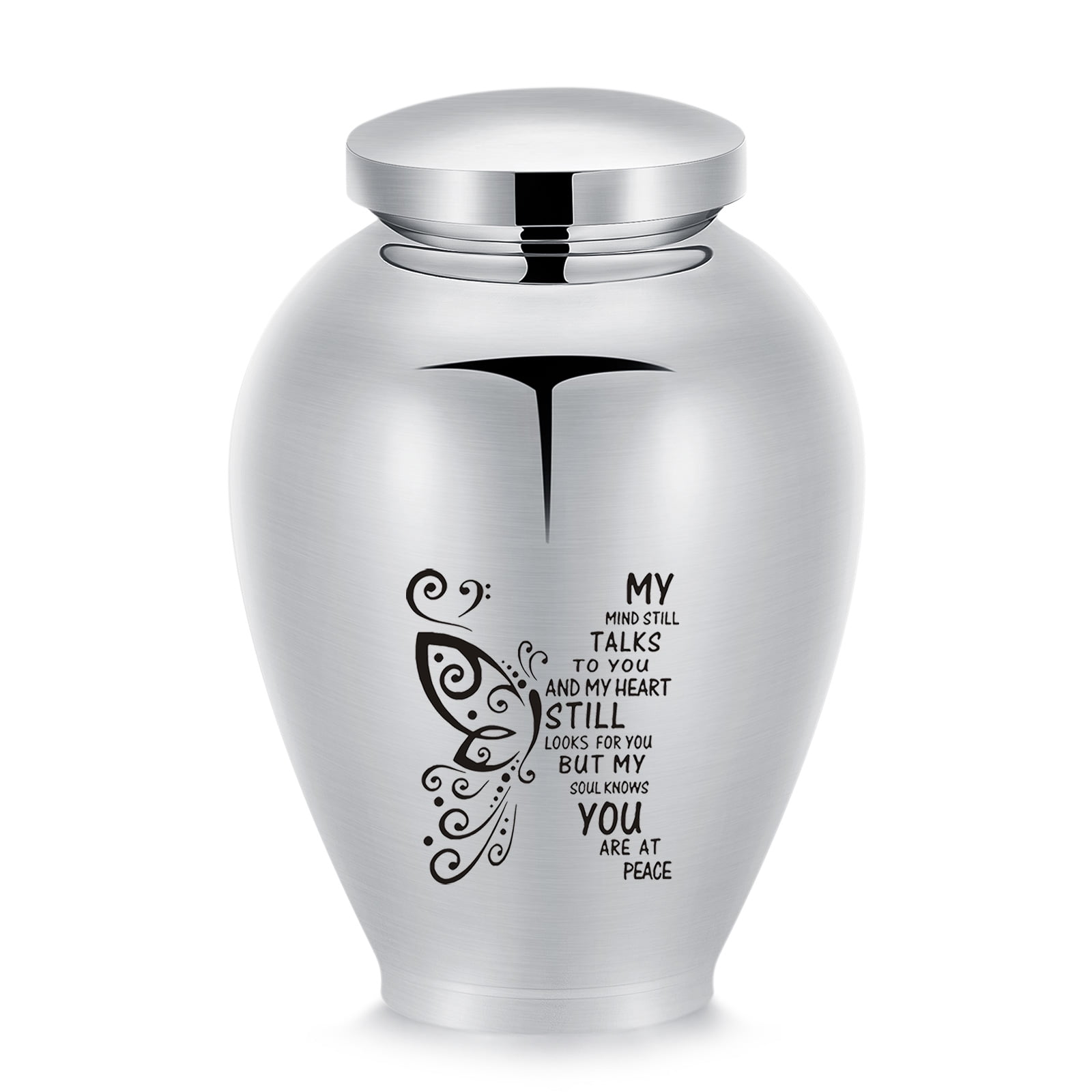 8.26 Inches Big Urns for Ashes Adult Female - Butterfly Decorative Urns ...