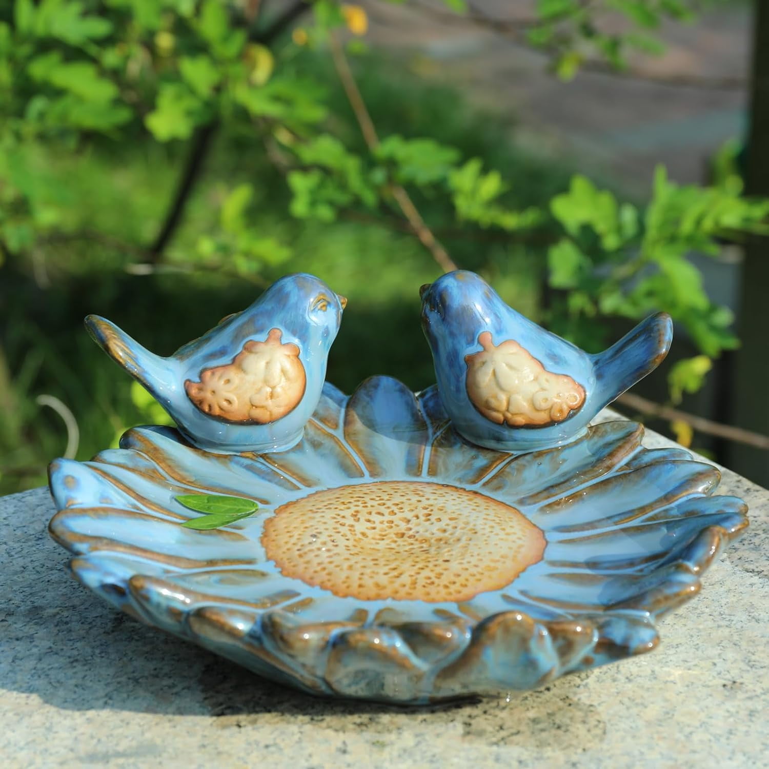 8.26”Small Ceramic Bird Bath Bowl, Wild Bird Baths Birdfeeder With ...