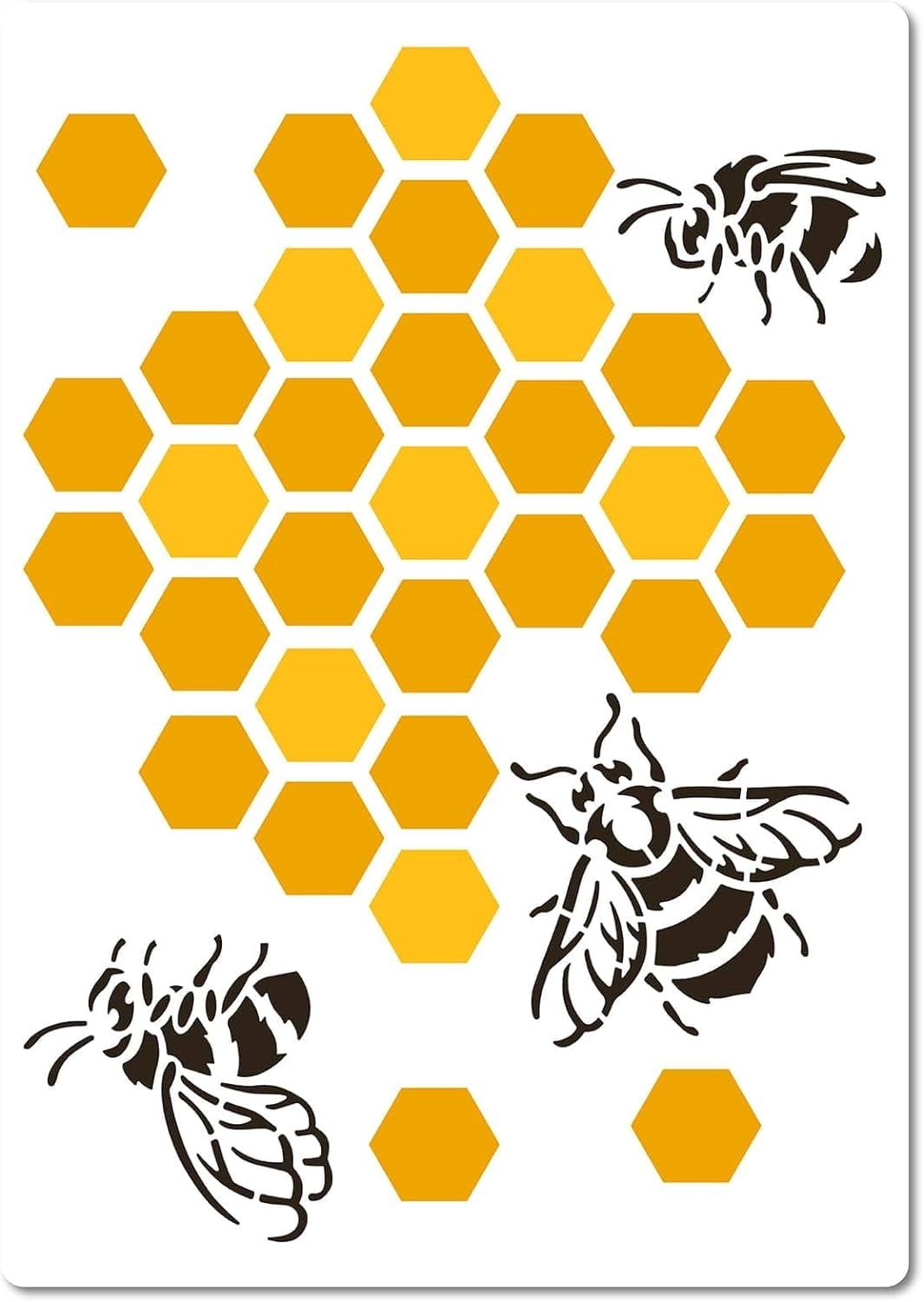8.27"x11.7" Bee Honeycomb Theme Stencil Plastic Drawing Art Reusable ...