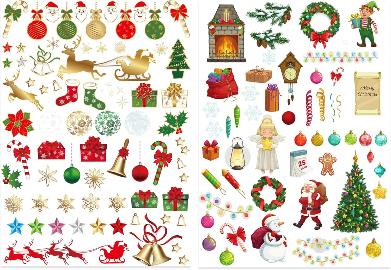 8.27x11.69 Inch Christmas Element Rub On Transfers Stickers Xmas ...