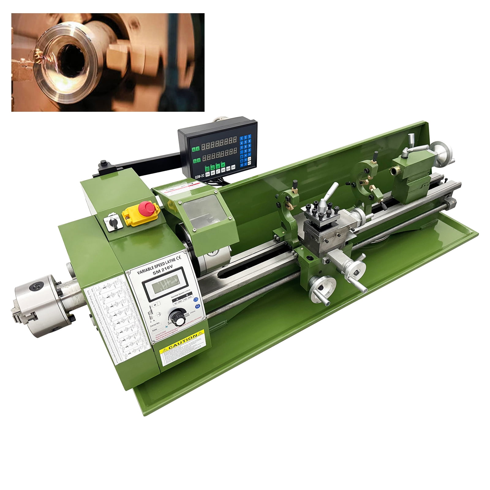 8"*29.5" Lathe Grating Ruler Double Head Chuck Precision Metal Bench ...