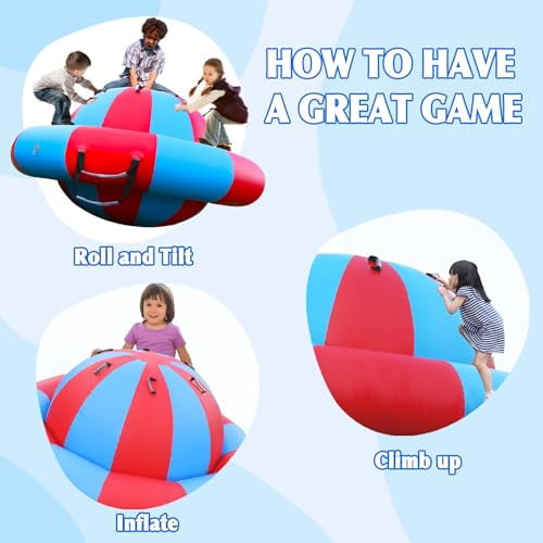 8.2FT Inflatable Dome Rocker Bouncer, Inflatable Balance Giant Roll and ...