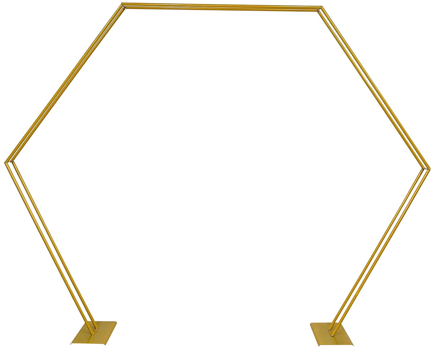 8.2FT Pentagon Double Hoop Wedding Backdrop Stand Wedding Arch for ...