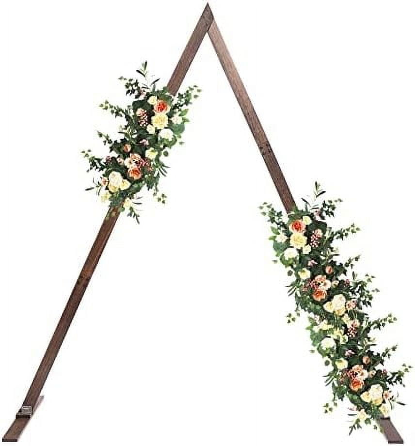 8.2FT Triangle Wooden Wedding Arch, Arbor Backdrop Stand for Ceremony ...