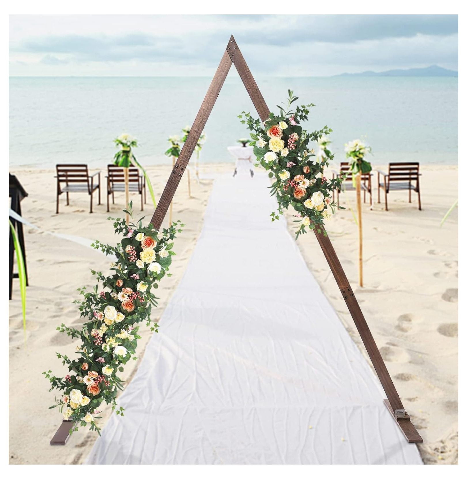 8.2FT Vintage Wood Wedding Arch Triangle Arch Wedding Wooden Arch Arbor ...