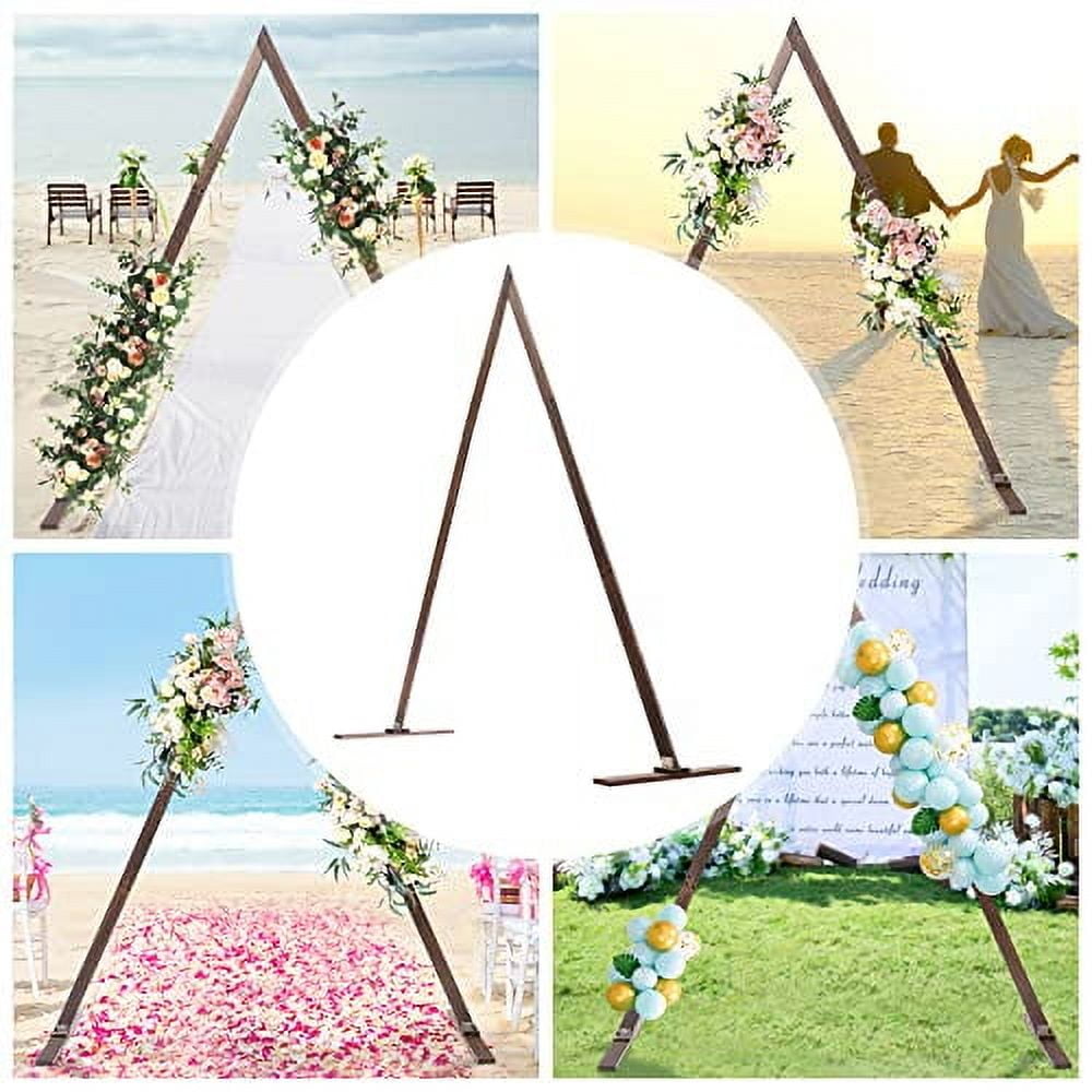 8.2FT Vintage Wood Wedding Arch Triangle Arch Wedding Wooden Arch Arbor ...
