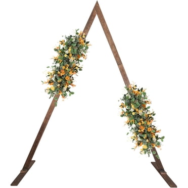 Efavormart 7FT Wooden Wedding Arch, Rustic Square Backdrop Stand for ...