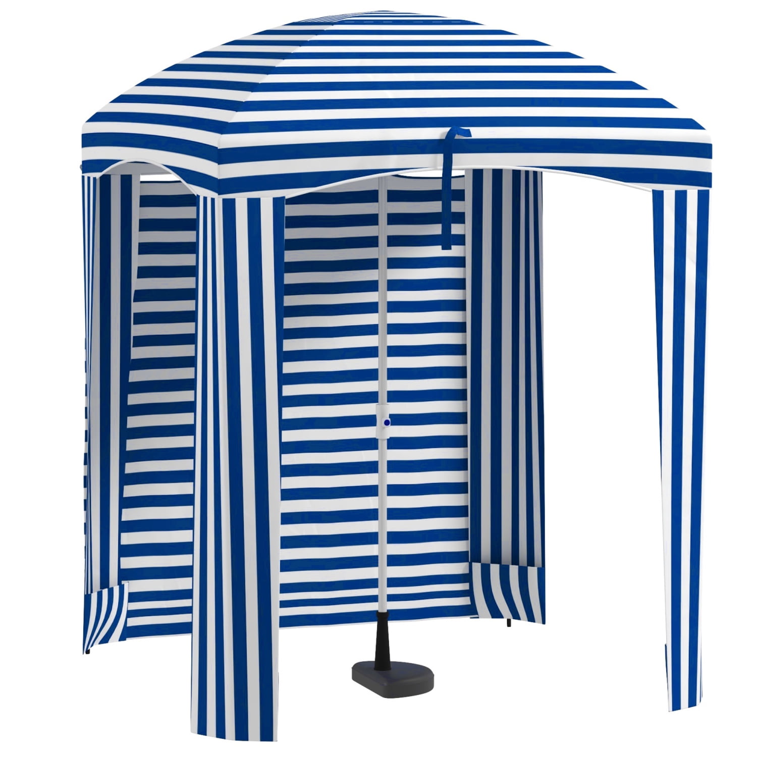 8.2Ft Portable Beach Umbrella, Ruffled Outdoor Cabana with Walls, Vents ...