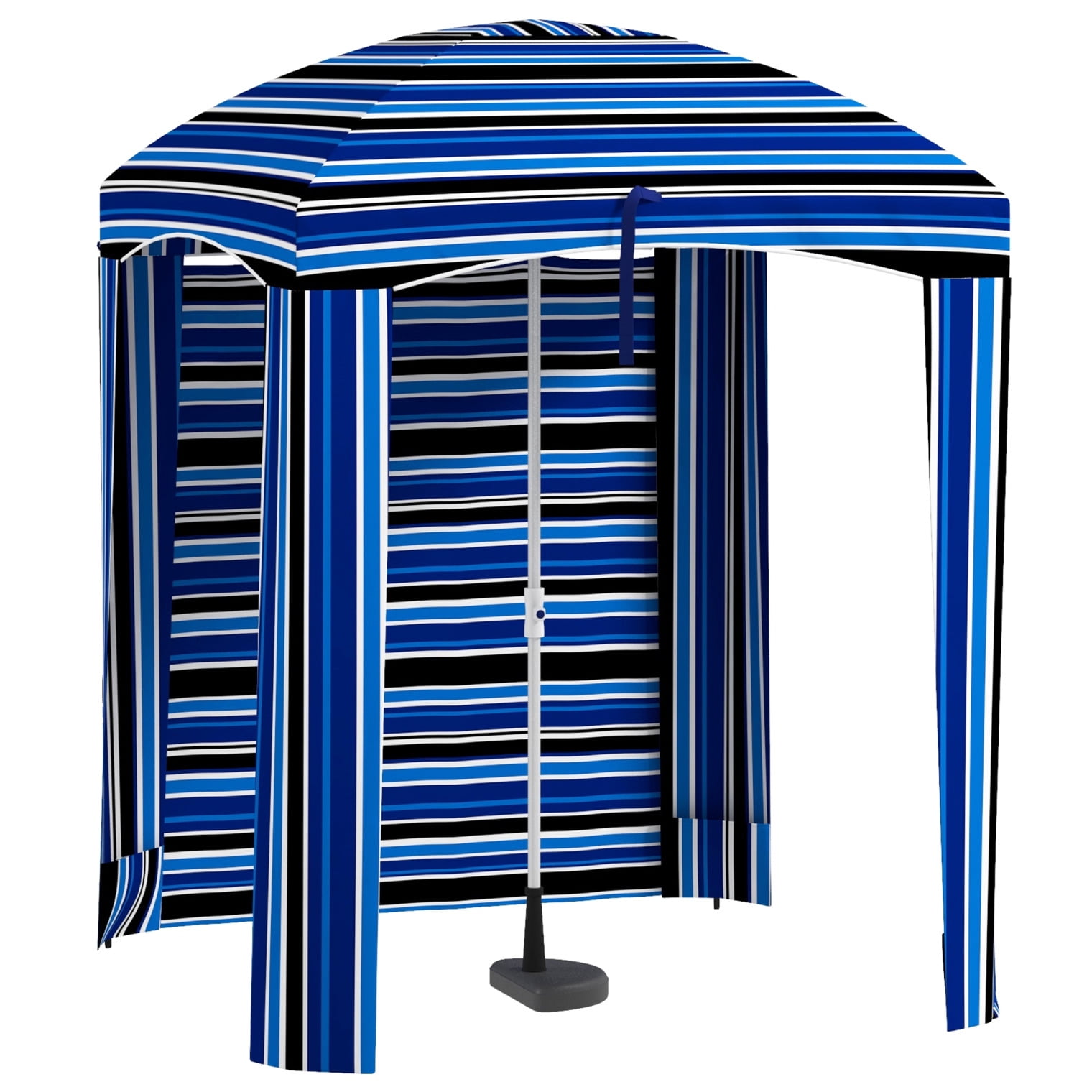 8.2Ft Portable Beach Umbrella, Ruffled Outdoor Cabana with Walls, Vents ...