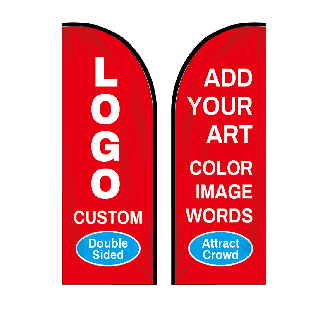8.2ft / 2.5m Custom Feather Flag Stand with Poles Outdoor for Store ...