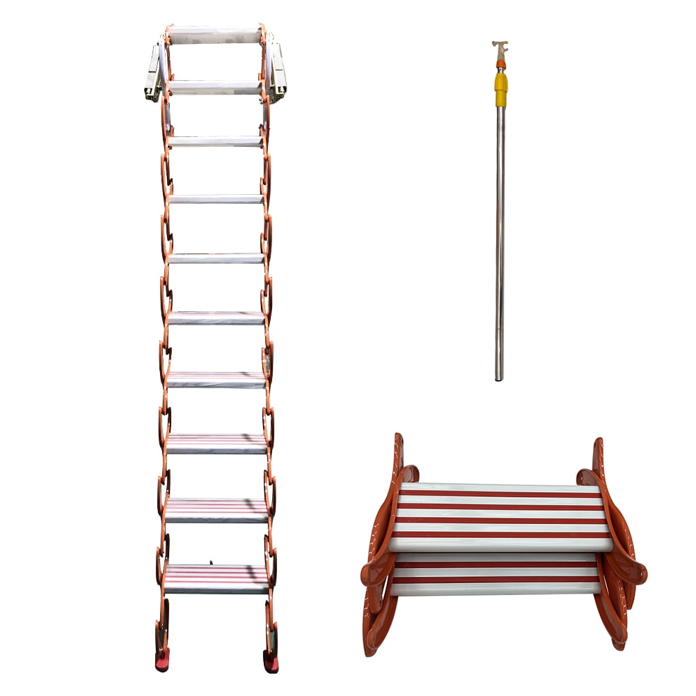 8.2ft Attic Pull Down Ladder Stairs Hidden Folding Loft Ladder Stairs ...
