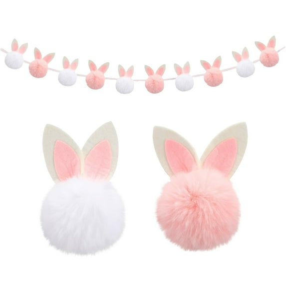 8.2ft Easter Banner Decorations Cute Plush Bunny Garland Easter Garland ...
