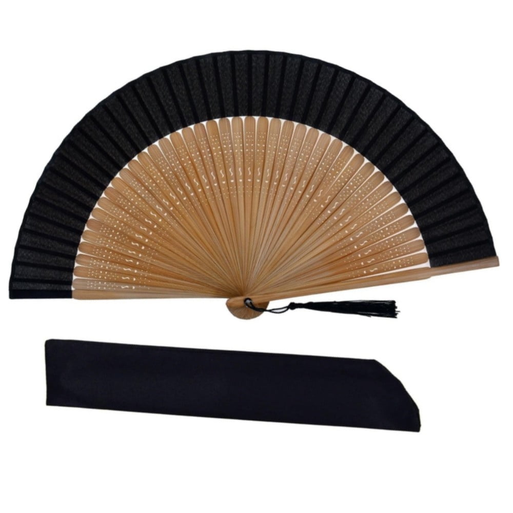 8.3'' Hand Holding Bamboo Fan,Foldable Hand Held Bamboo Silk Fan ...