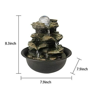 Willwolf 3-Tier Indoor Water Feature Tabletop Fountain Office Art Zen ...