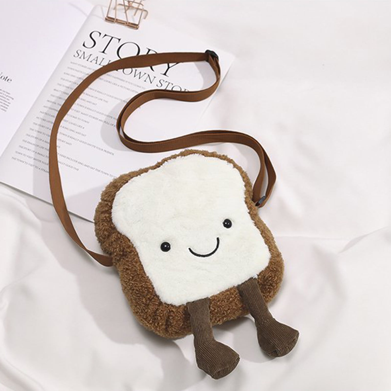 8.3 INCH Jellycat Amuseables Toast Food Plush Crossbody Bags & Shoulder ...