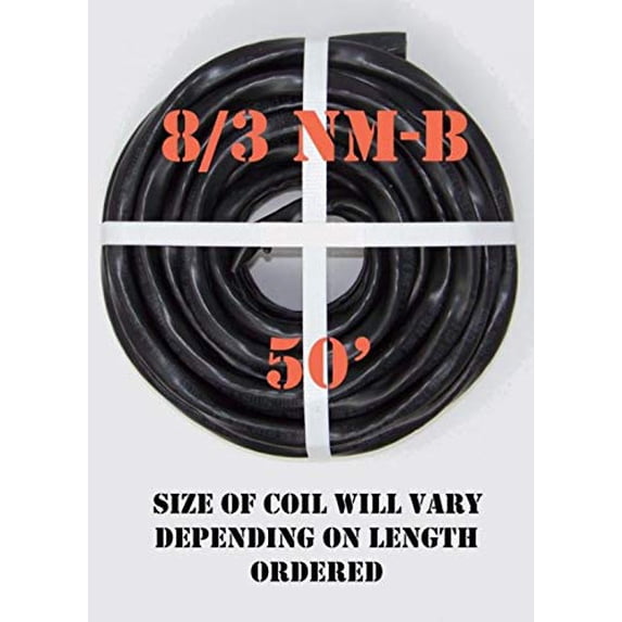8/3 NM-B x 50' Non-Metallic Electrical Cable$$Tools & Hardware Other ...