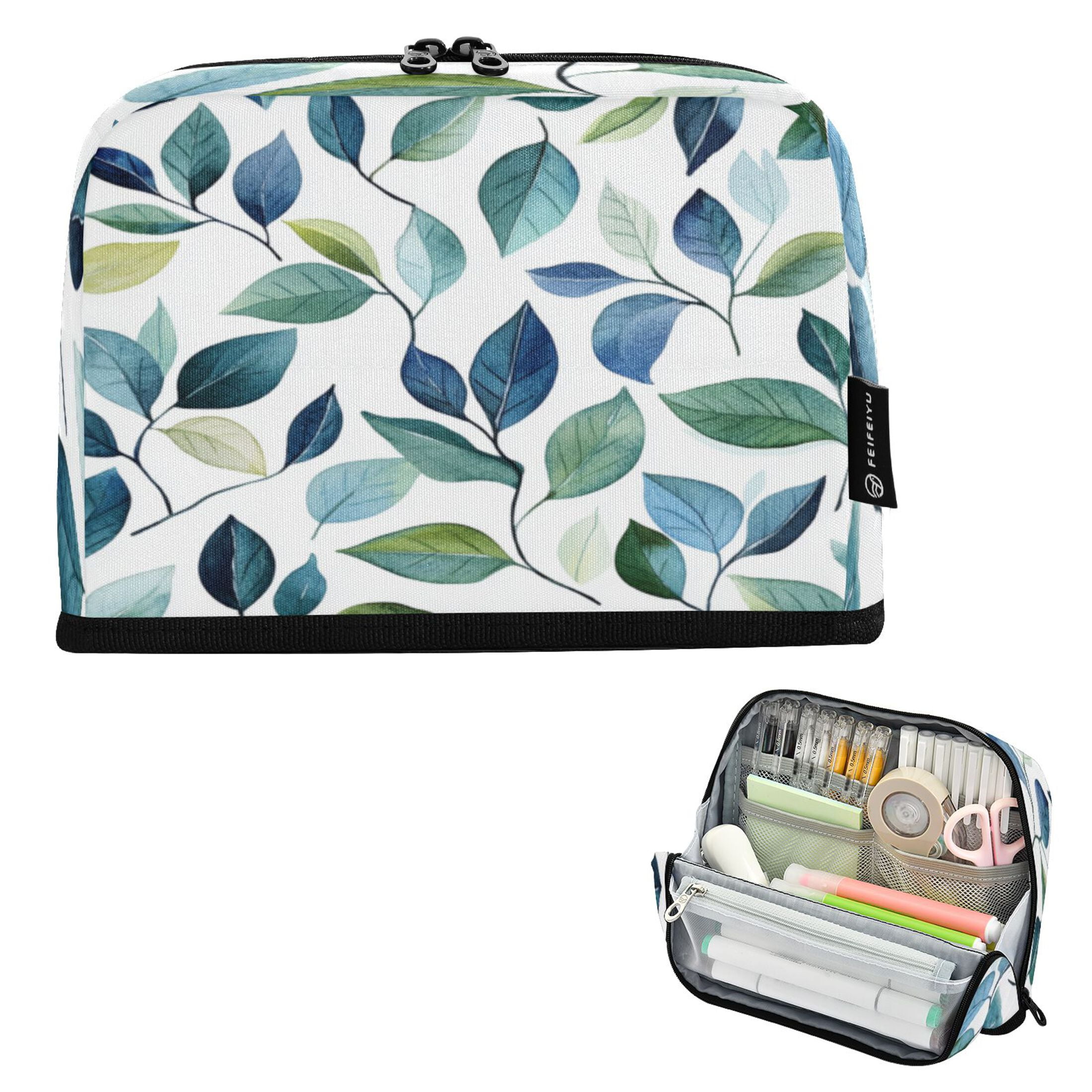 8.3"x5.9" Large-Capacity Multi-Pocket Vertical Pencil Case Blue and ...