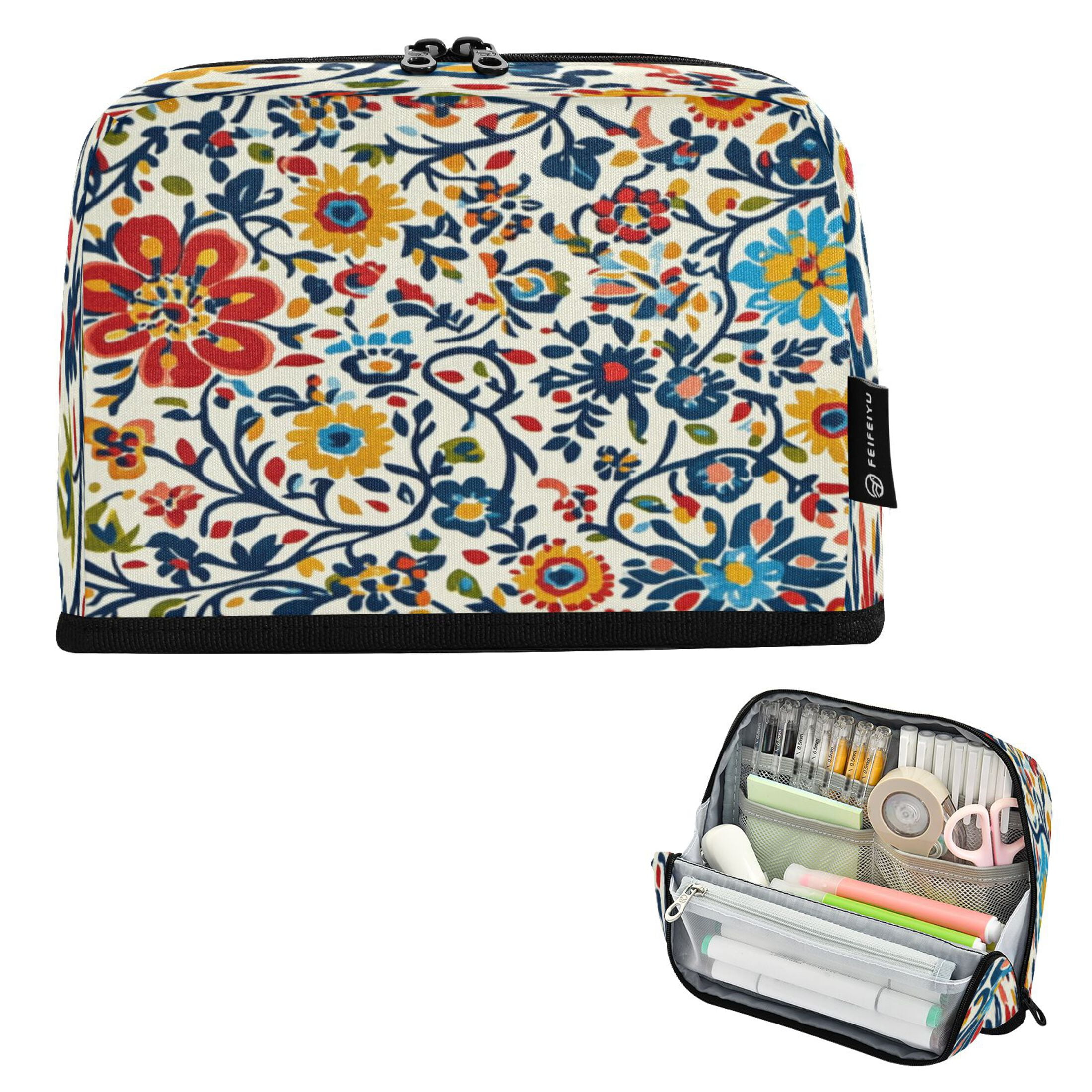 8.3"x5.9" Large-Capacity Multi-Pocket Vertical Pencil Case Bohemian ...